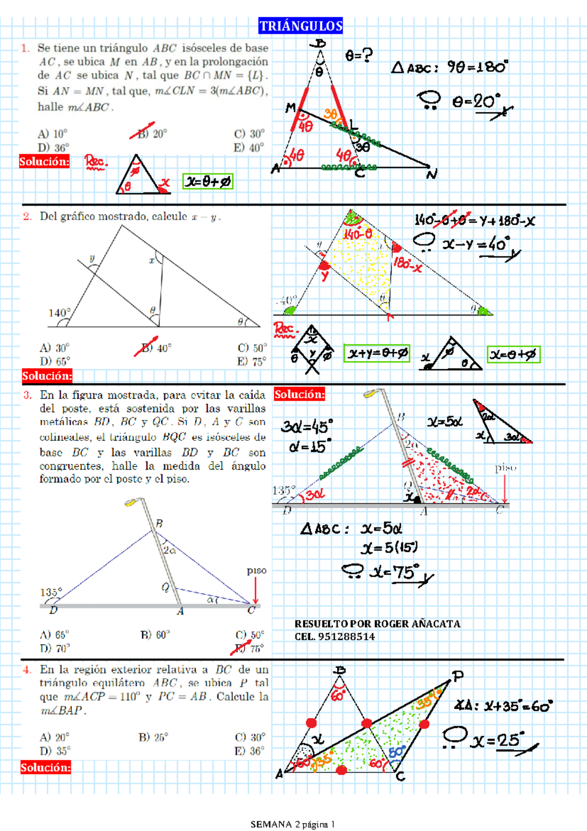 Ejemplos de Trigonometria resueltos - CEPRE Trigonometria - TRIÁNGULOS ...