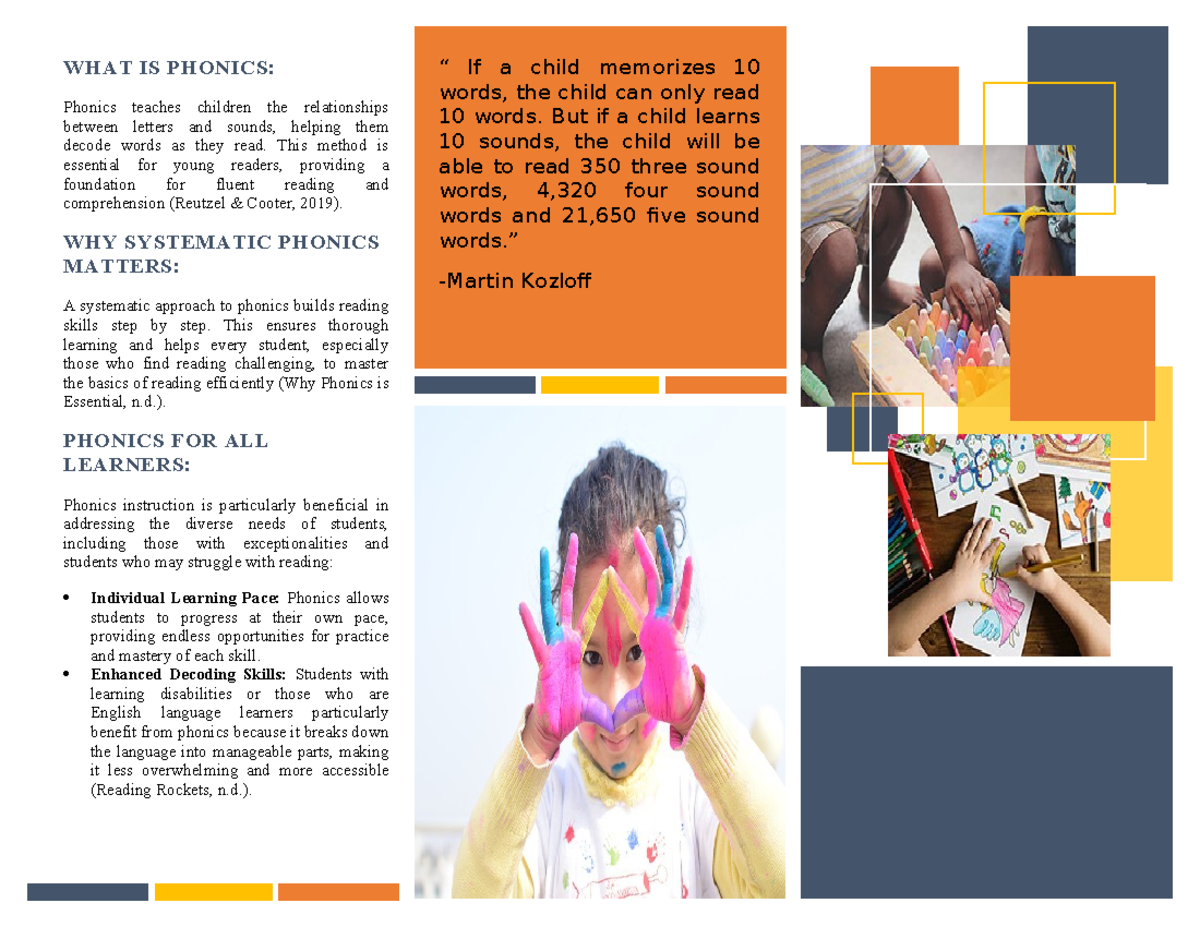Phonics Awareness Brochure - WHAT IS PHONICS: Phonics teaches children ...