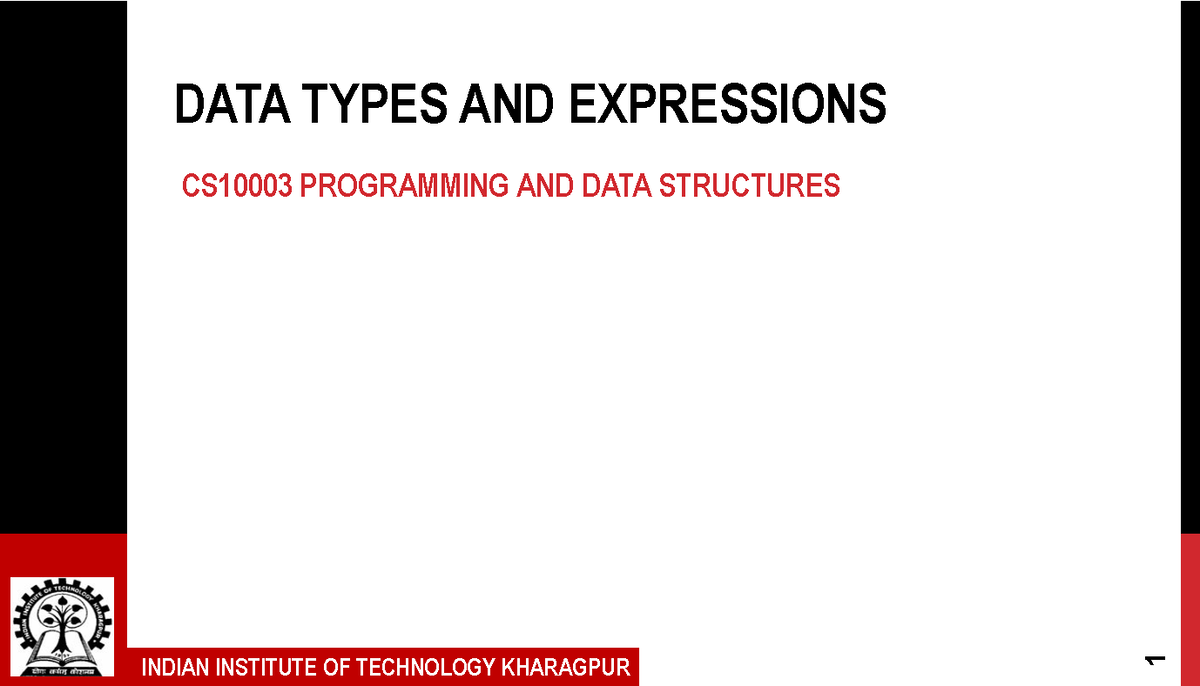 DATA TYPES AND EXPRESSIONS - CS101 PROGRAMMING NOTES - Studocu
