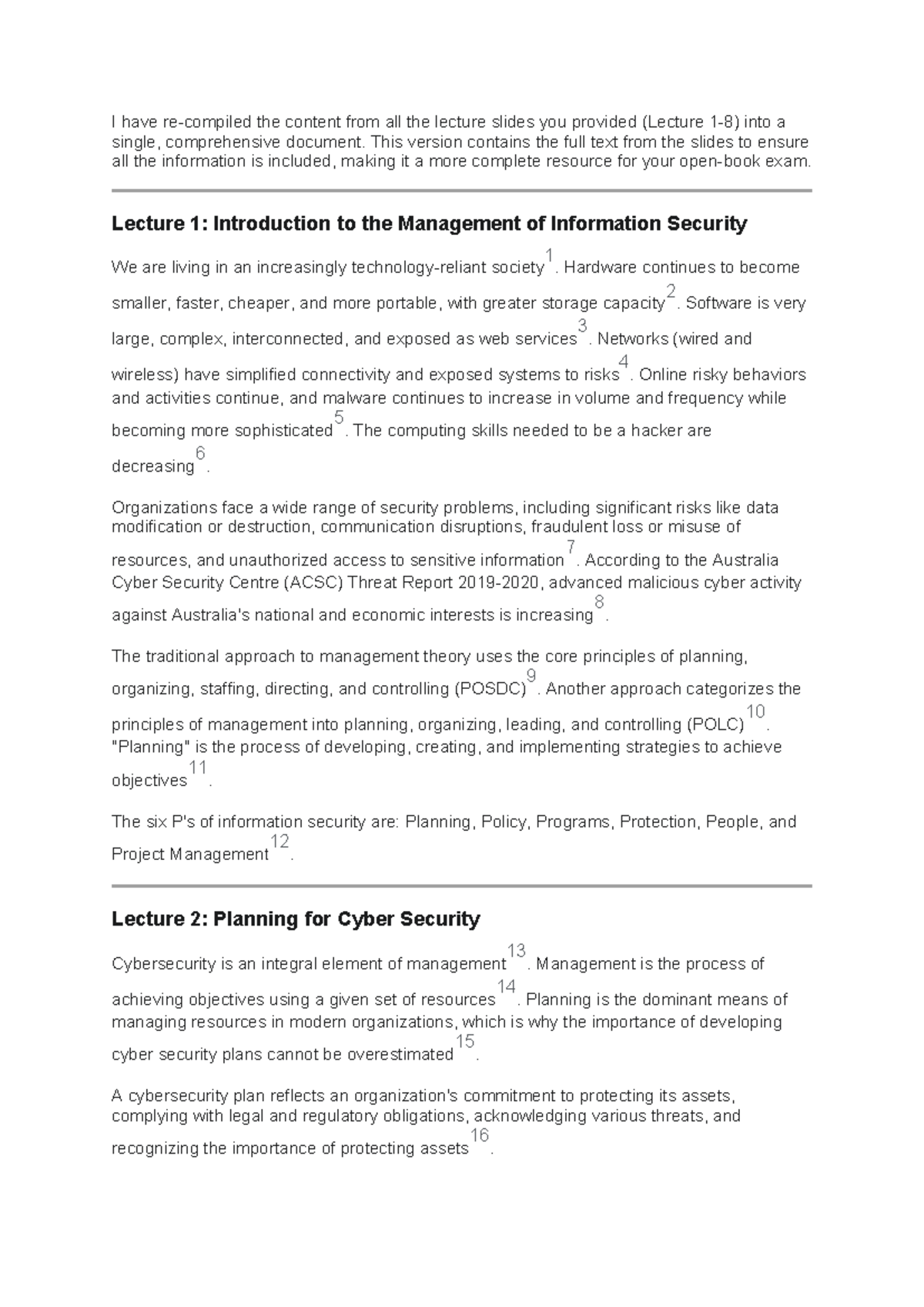Lecture Notes on Information Security Management (Course Code: ISM101 ...