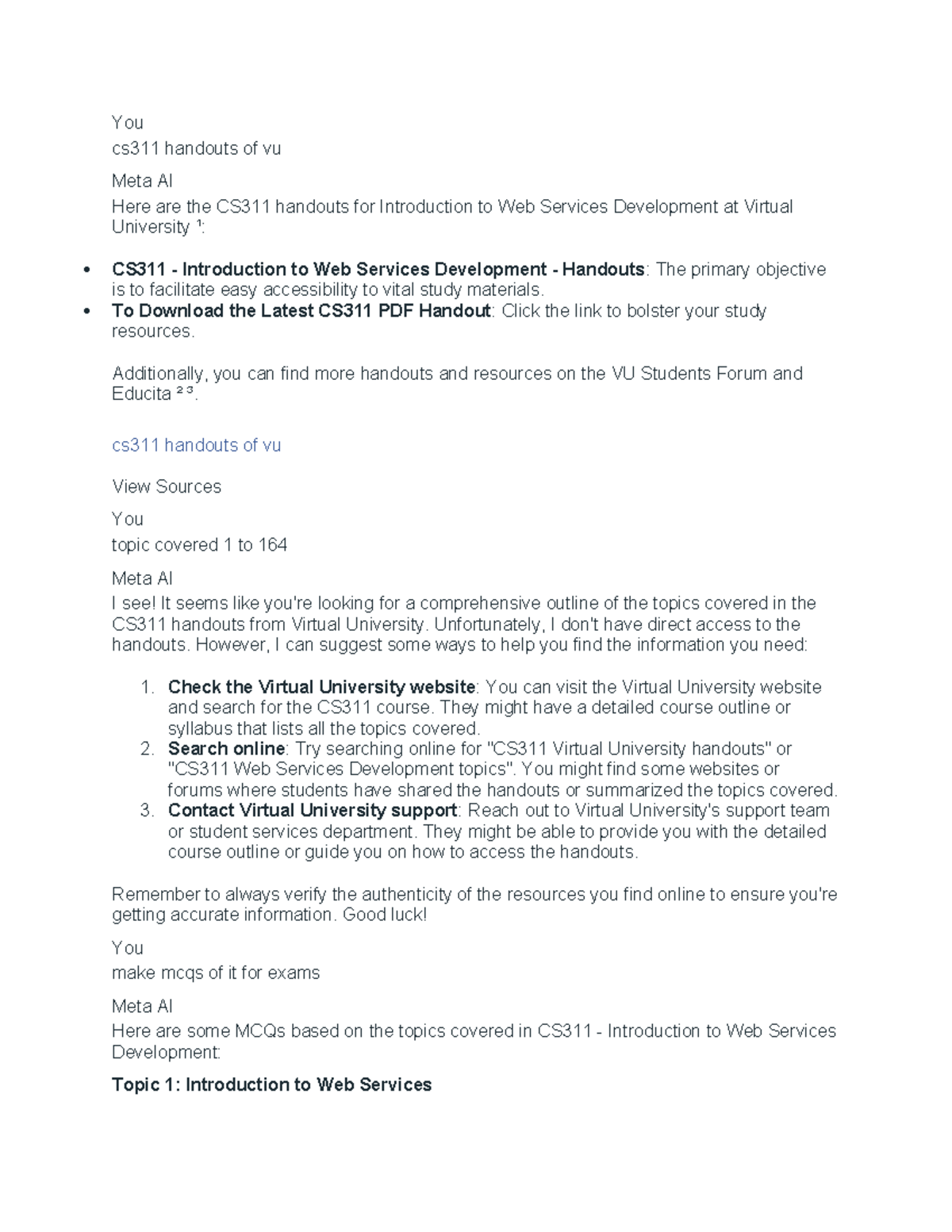 New Title: CS311 Midterm Exam Preparation Handouts for Web Services ...