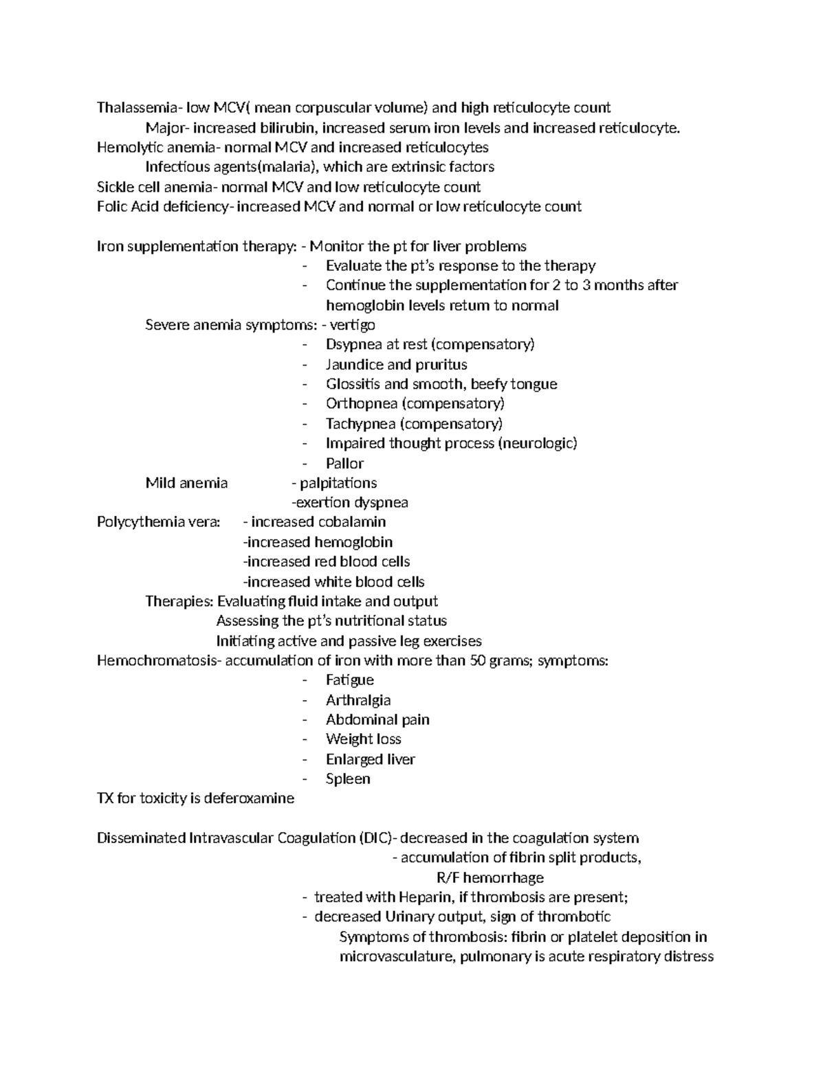 Exam 2 - NAJKFHEIOWAHOFI: Hemolytic Anemia & Related Conditions - Studocu