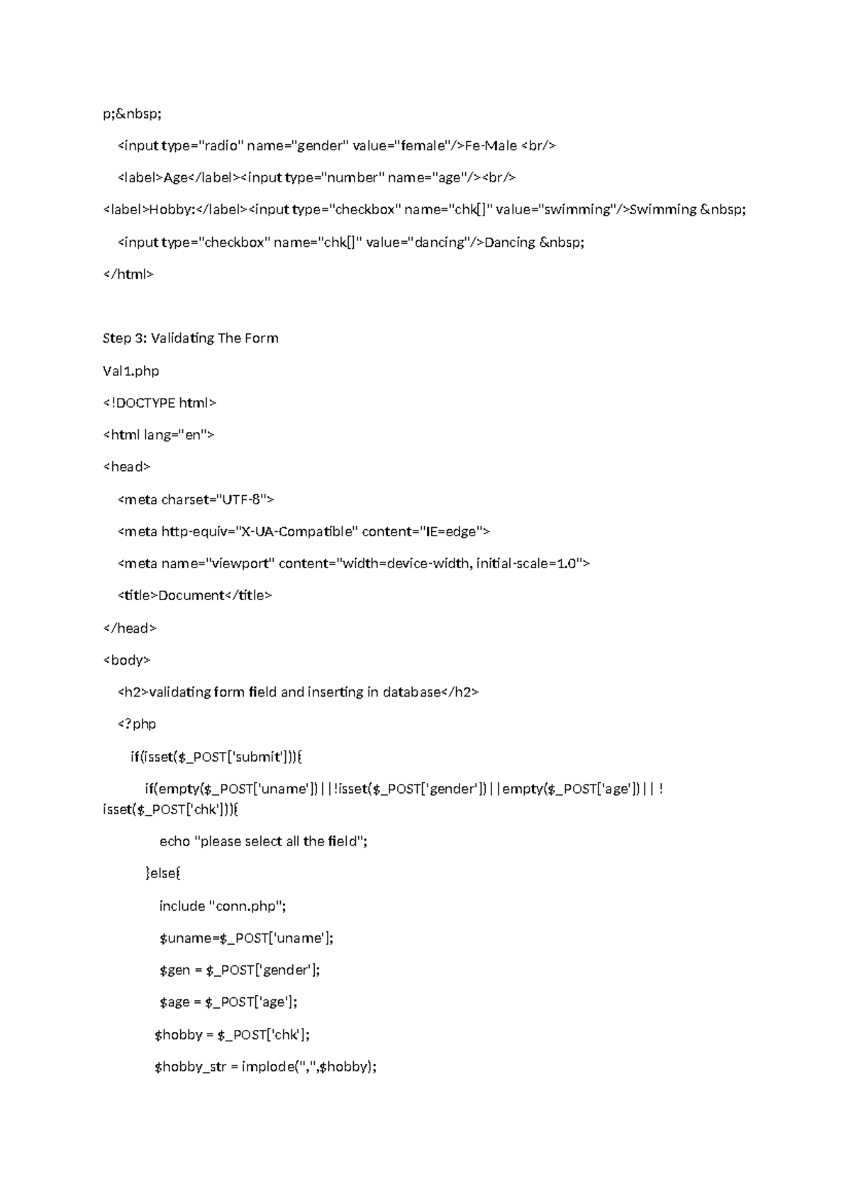 code of php language - p;