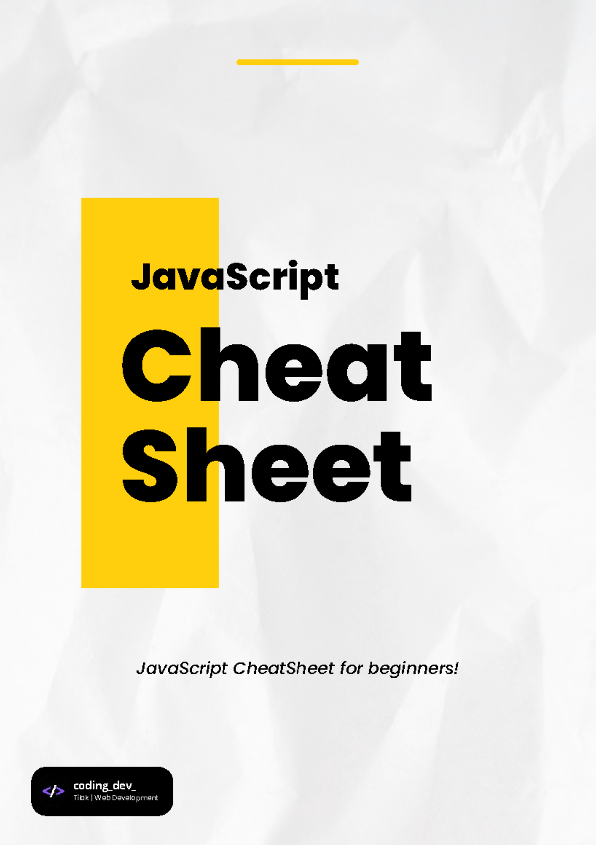 JavaScript (CS101) Last Minute Cheat Sheet for Beginners - Studocu
