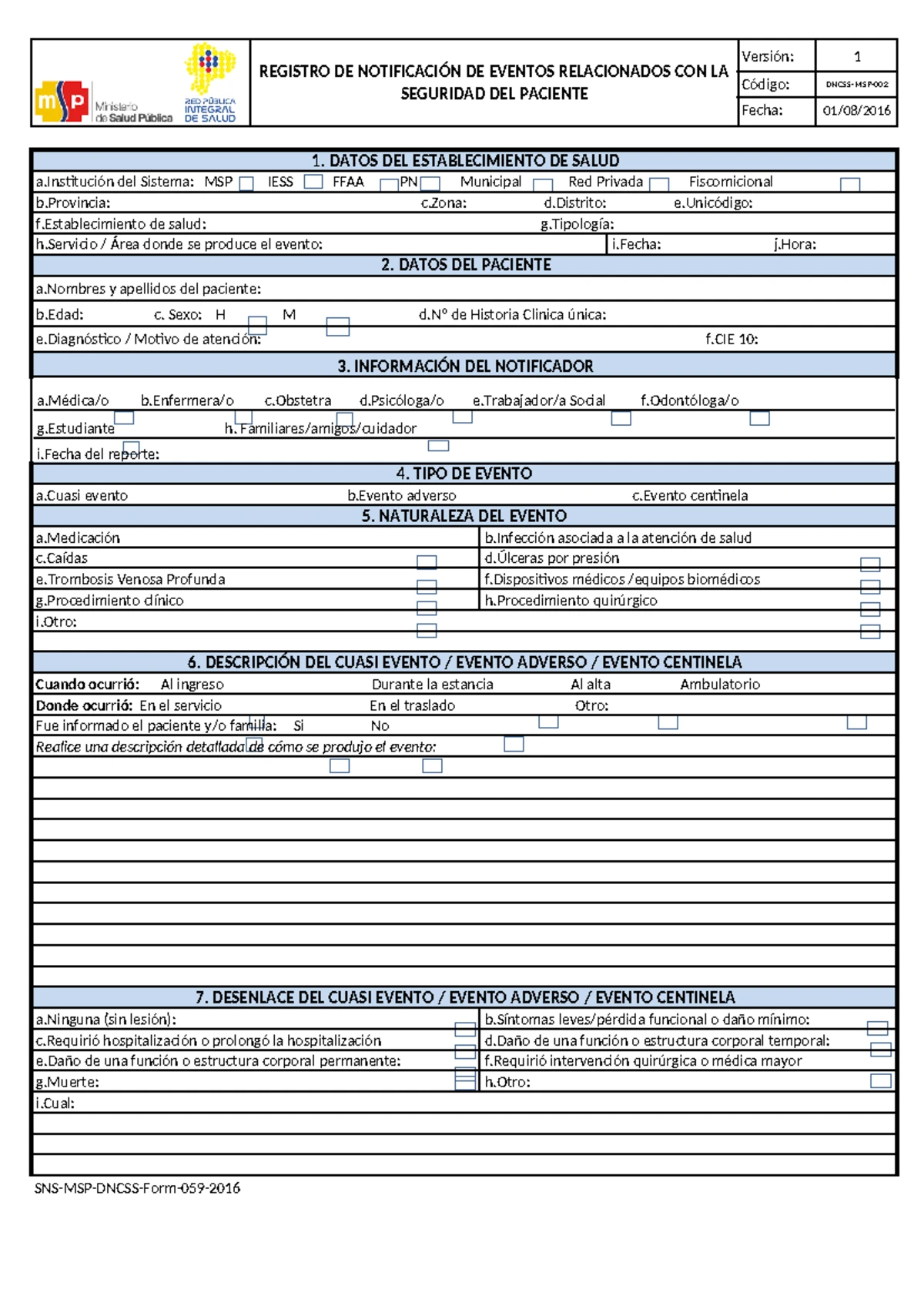 11. Protocolo DE Notificacion DE Eventos Relacionados CON LA Seguridad DEL Paciente - PROTOCOLO ...