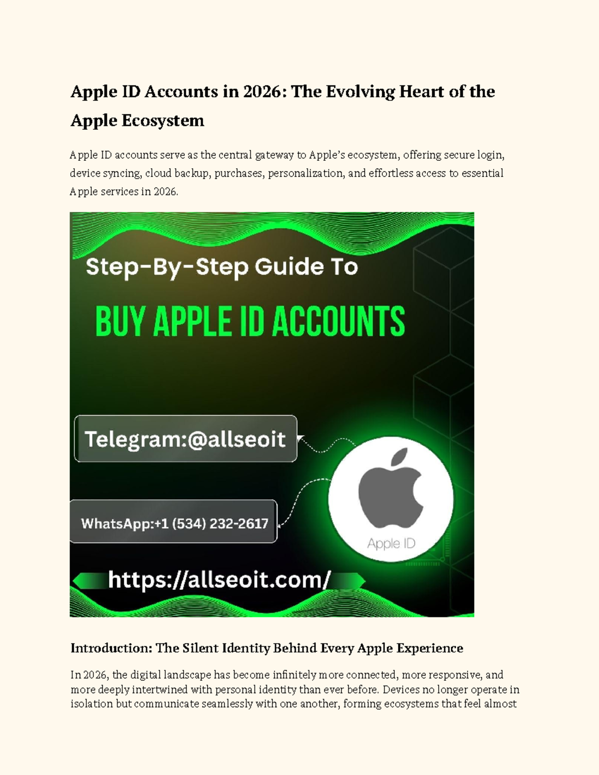 Apple ID Accounts in 2026: The Core of the Apple Ecosystem - Studocu