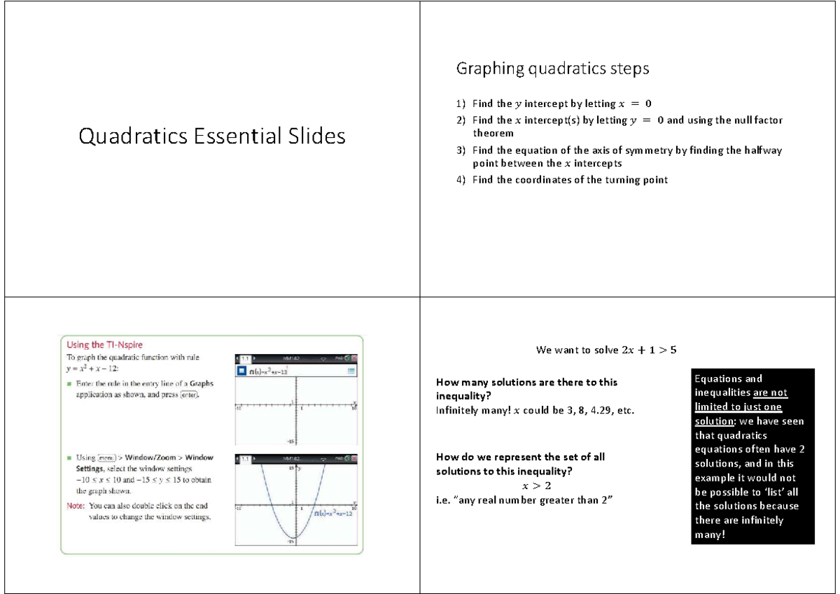 Graphing Quadratics: Essential Steps and Techniques (Course Code: 00 ...