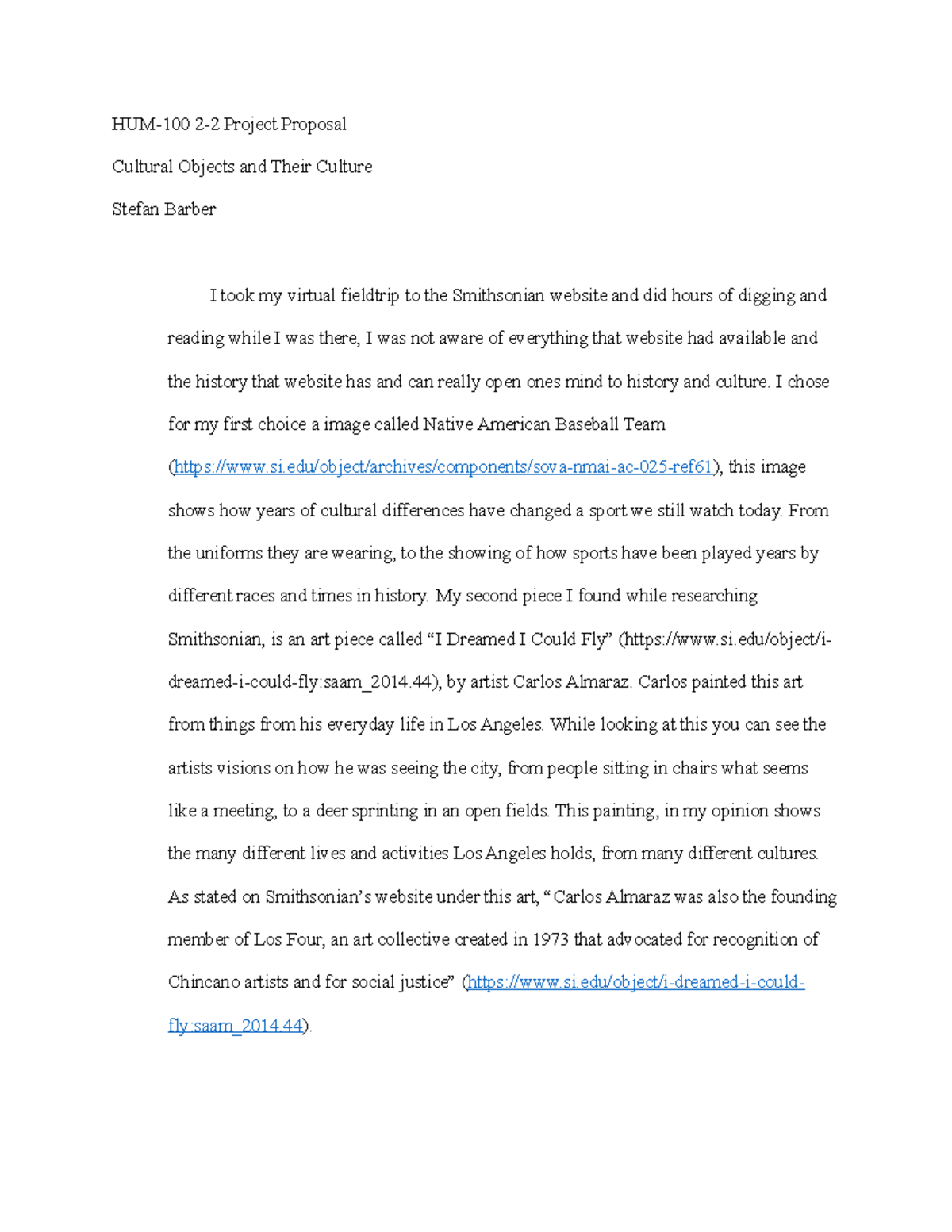 HUM-100 Project Proposal: Cultural Insights through Art Exploration ...