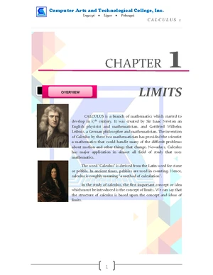 Activity 1: Exploring the Concept of Limits in Basic Calculus - Studocu