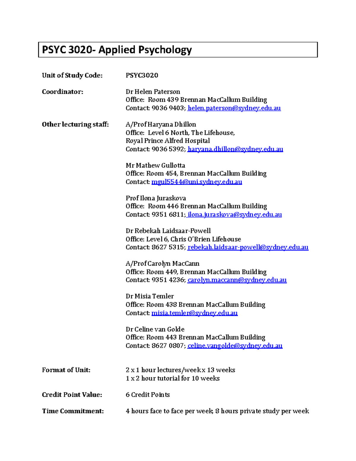 PSYC3020 Applied Psychology Information & Overview - Final Exam 2022 ...
