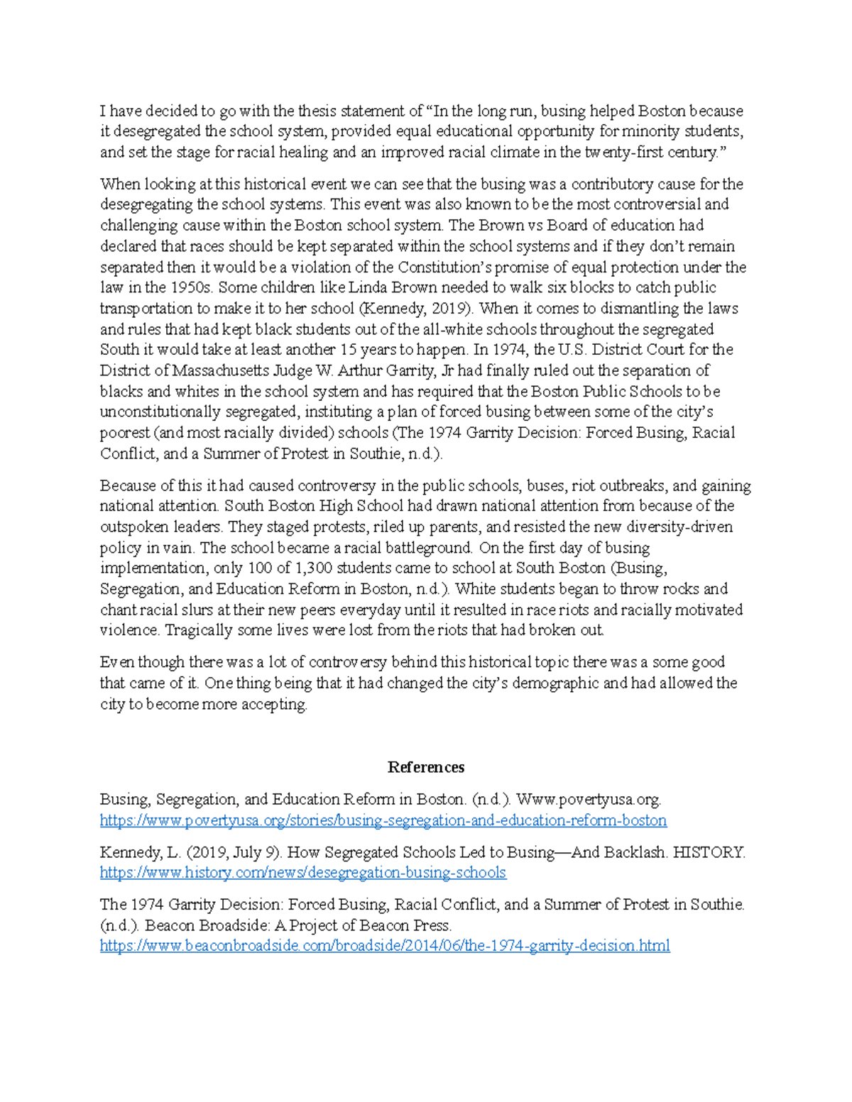 Discussion 6-1 - Got an A - I have decided to go with the thesis ...