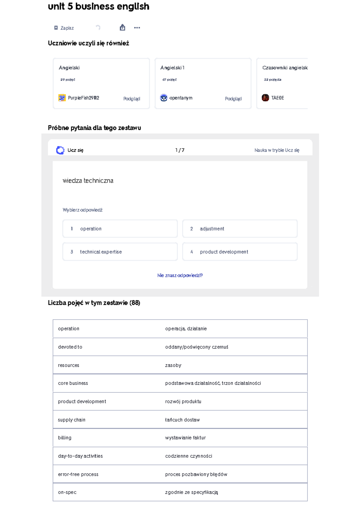 Unit 5 Business English Quizlet Study Guide - Studocu