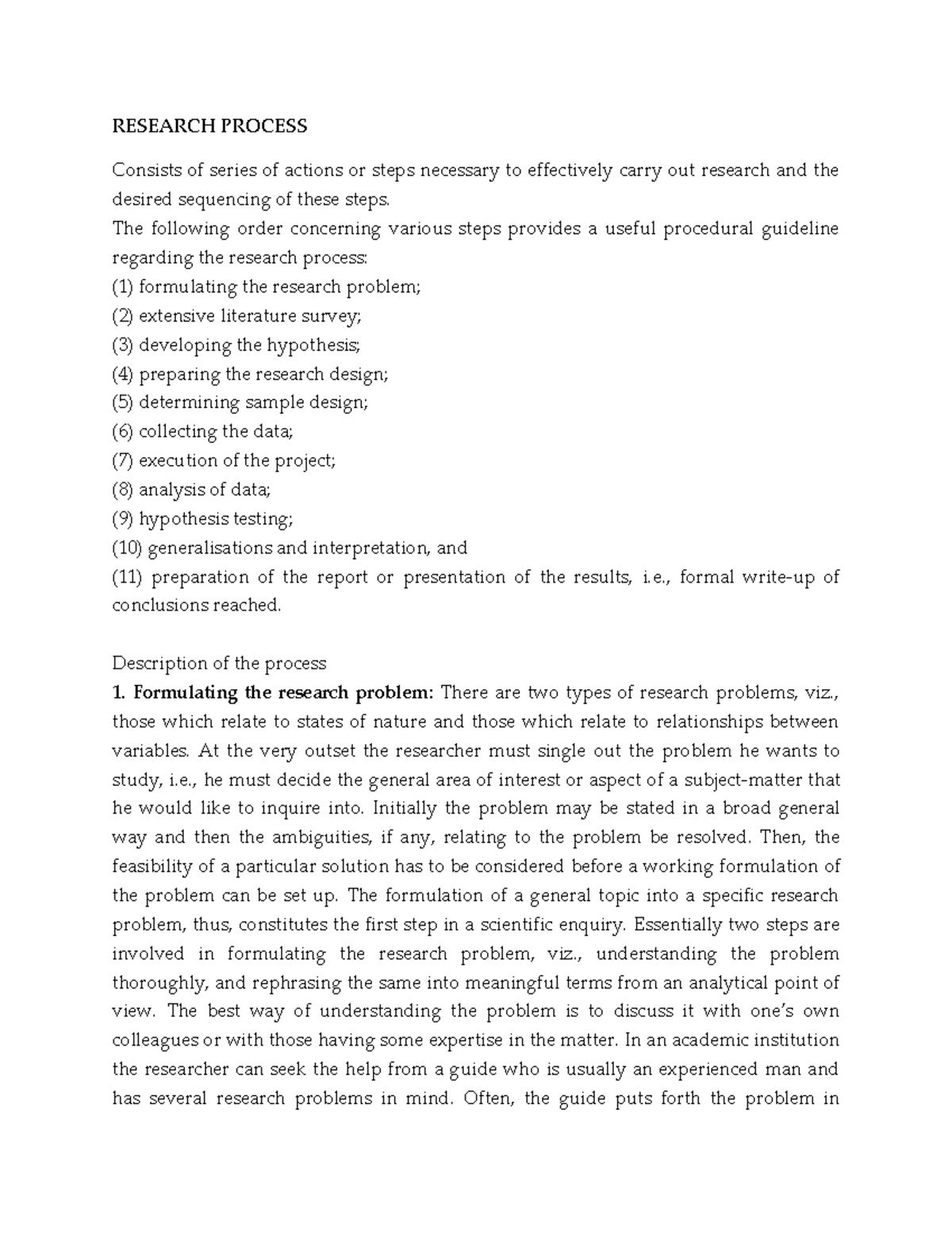 Research Process Overview: Steps for Effective Research Execution - Studocu