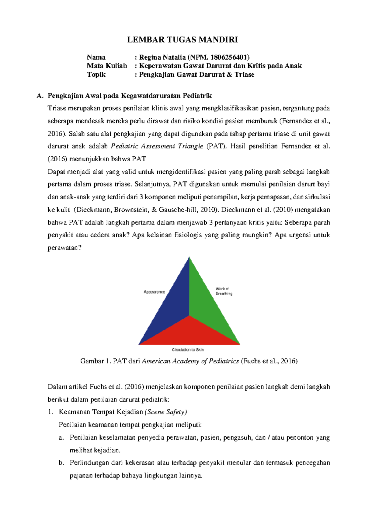 Pengkajian Gawat Darurat Pediatrik: PAT dan Triase pada Anak - Studocu