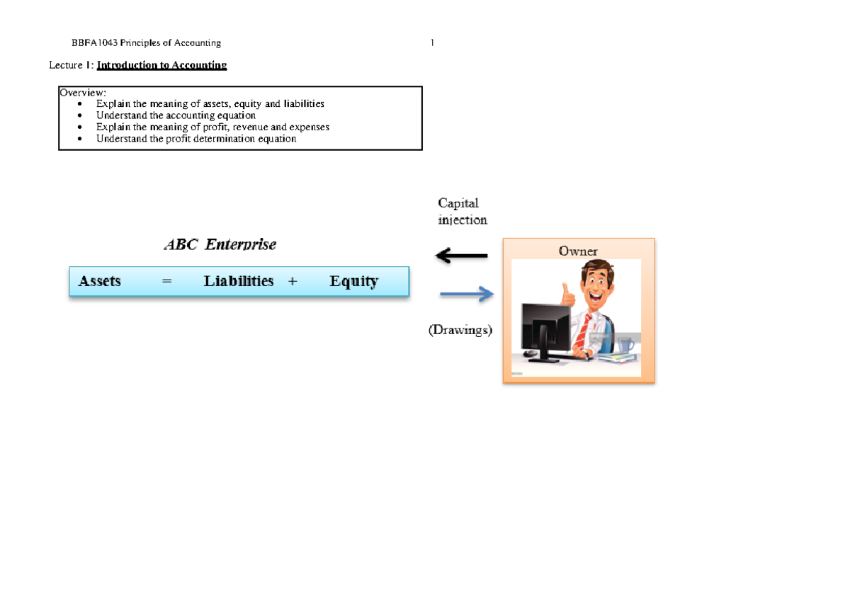 L1 Introduction to Accounting - Lecture 1: Introduction to Accounting ...
