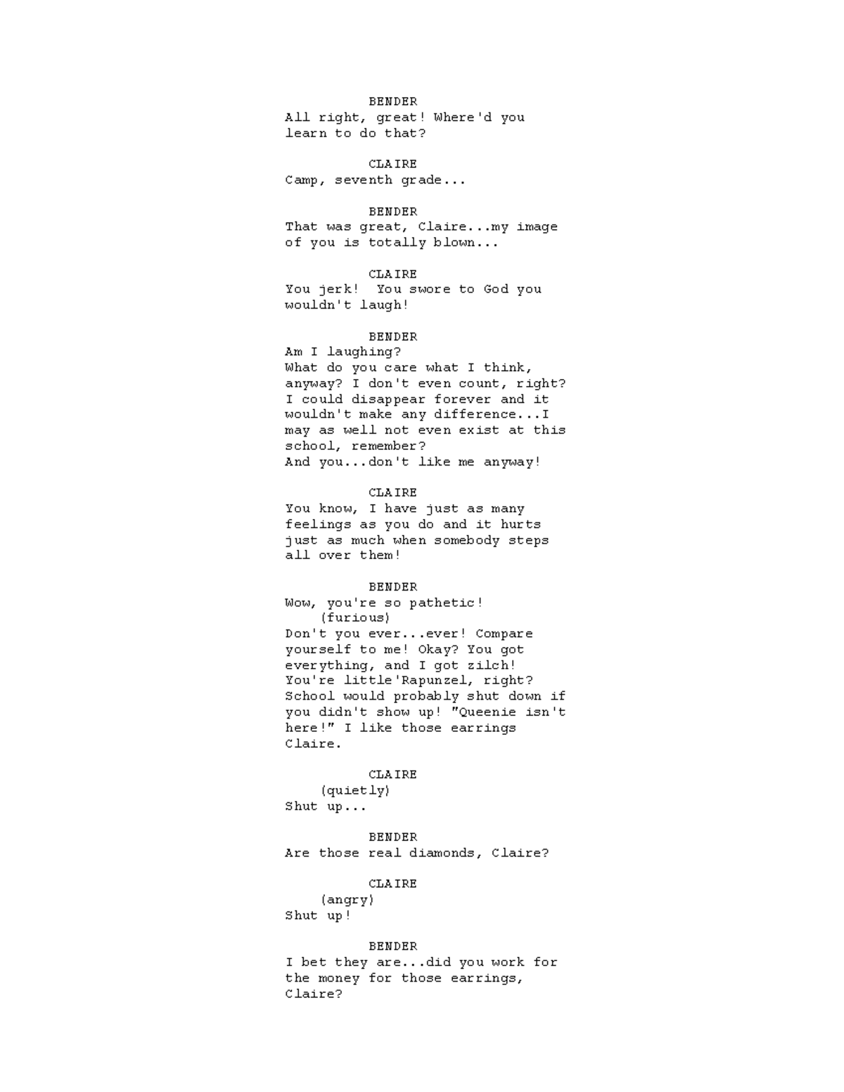 The Breakfast Club - Character Dialogue Analysis - Studocu
