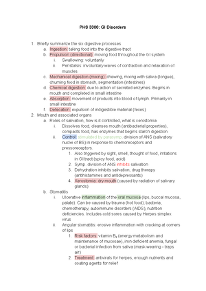 Nervous System Overview - Nervous System Chart Overview 1. Central ...