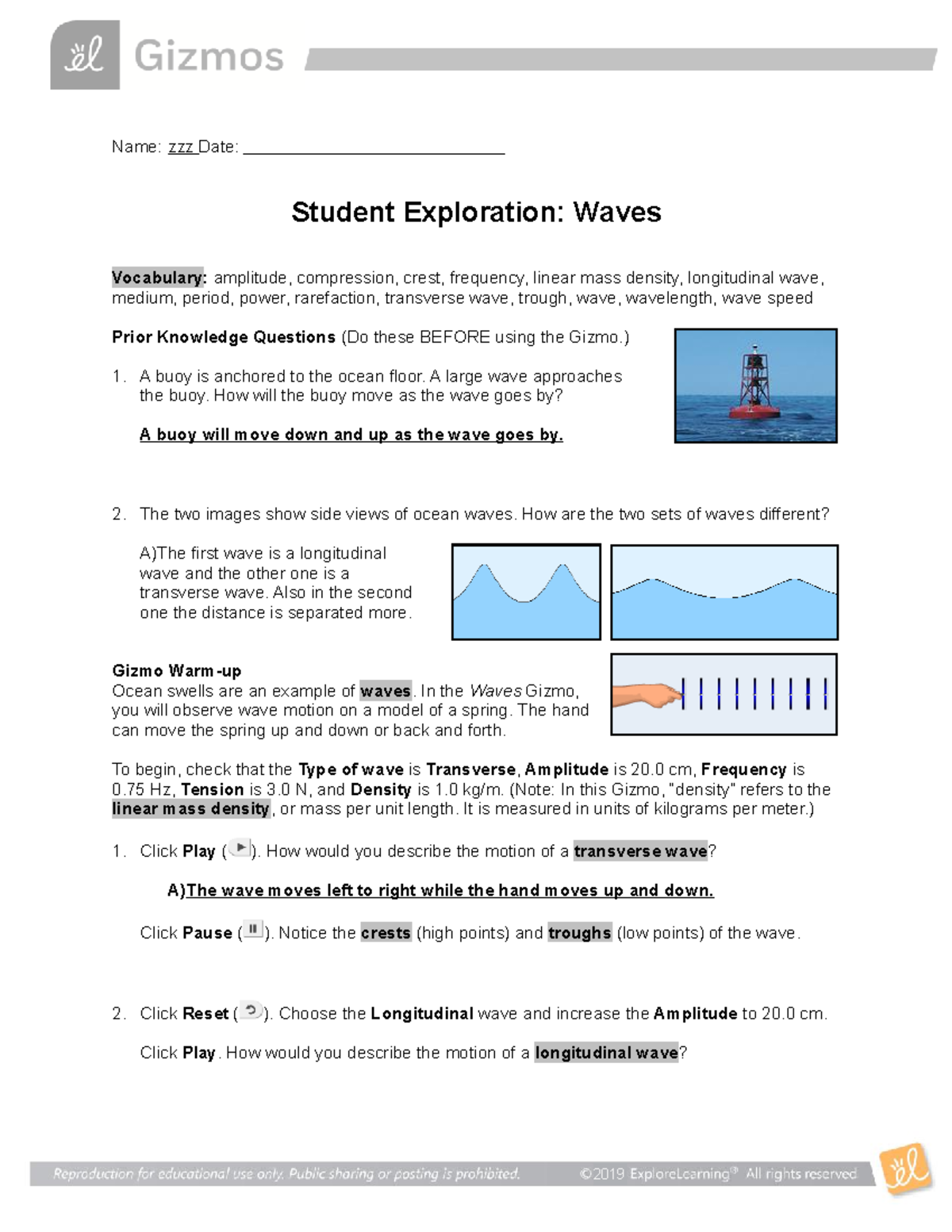Waves Gizmo Exploration Assignment for Physics 101 - Studocu