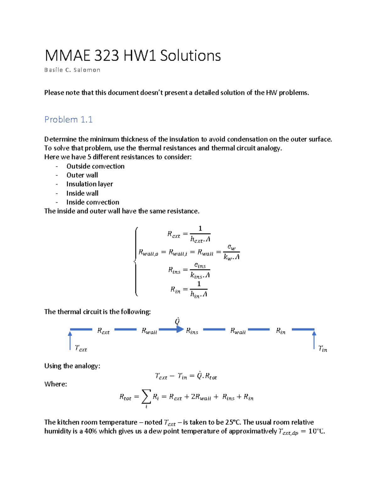 MMAE 323 HW1 Solutions - MMAE 323 HW1 Solutions Basile C. Salomon ...