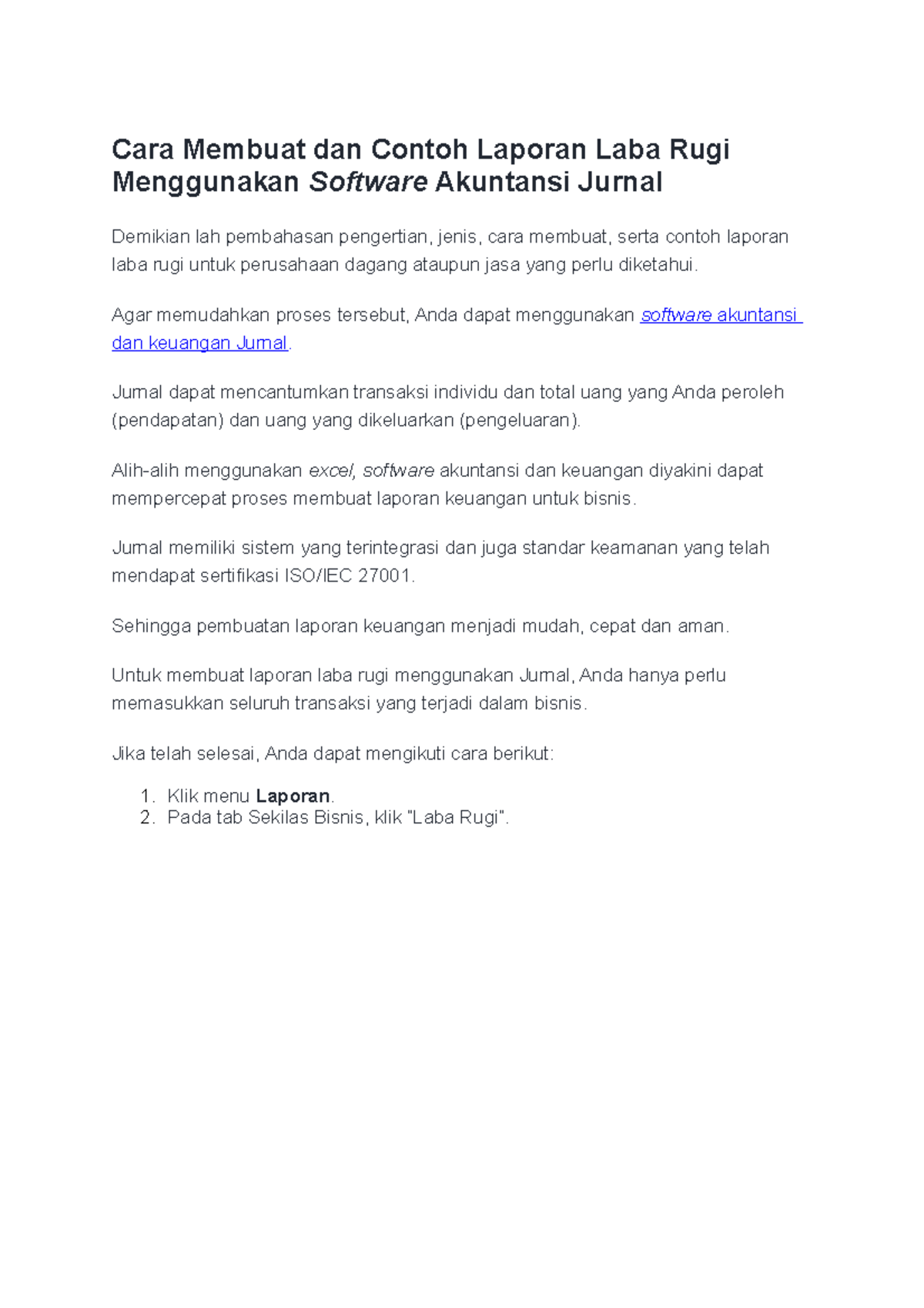 Cara Membuat dan Contoh Laporan Laba Rugi Menggunakan aplikasi - Cara ...