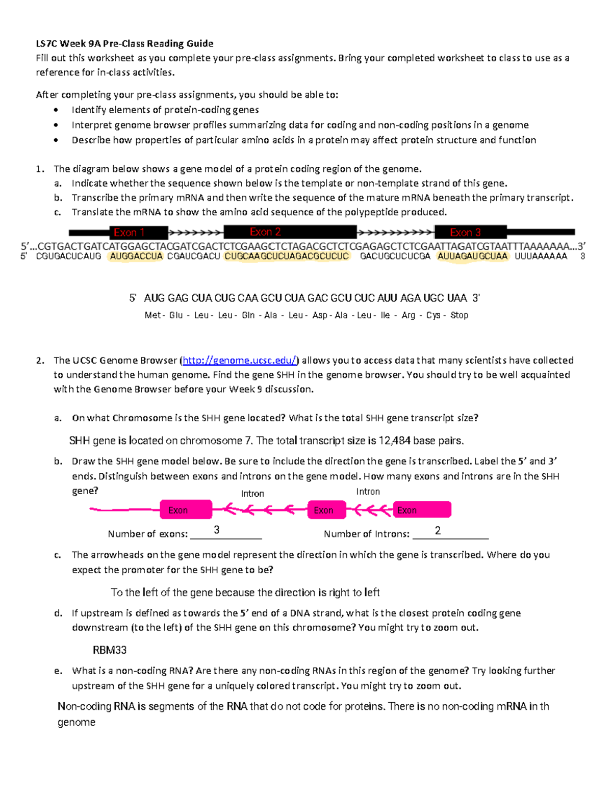 LS7C Week 9A Pre-Class Reading Guide and Worksheet - Studocu