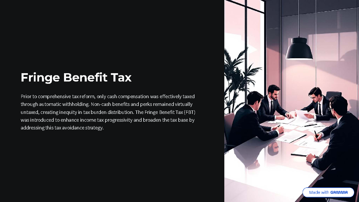 Fringe Benefit Tax Overview: Key Concepts and Compliance (TAX) - Studocu