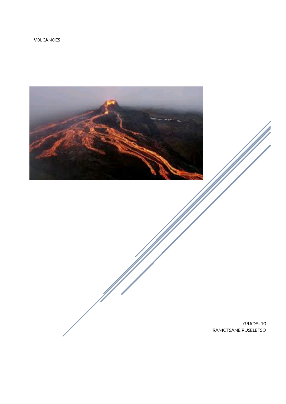 Grade 10 Essay on Volcanoes: Importance, Formation, and Effects - Studocu