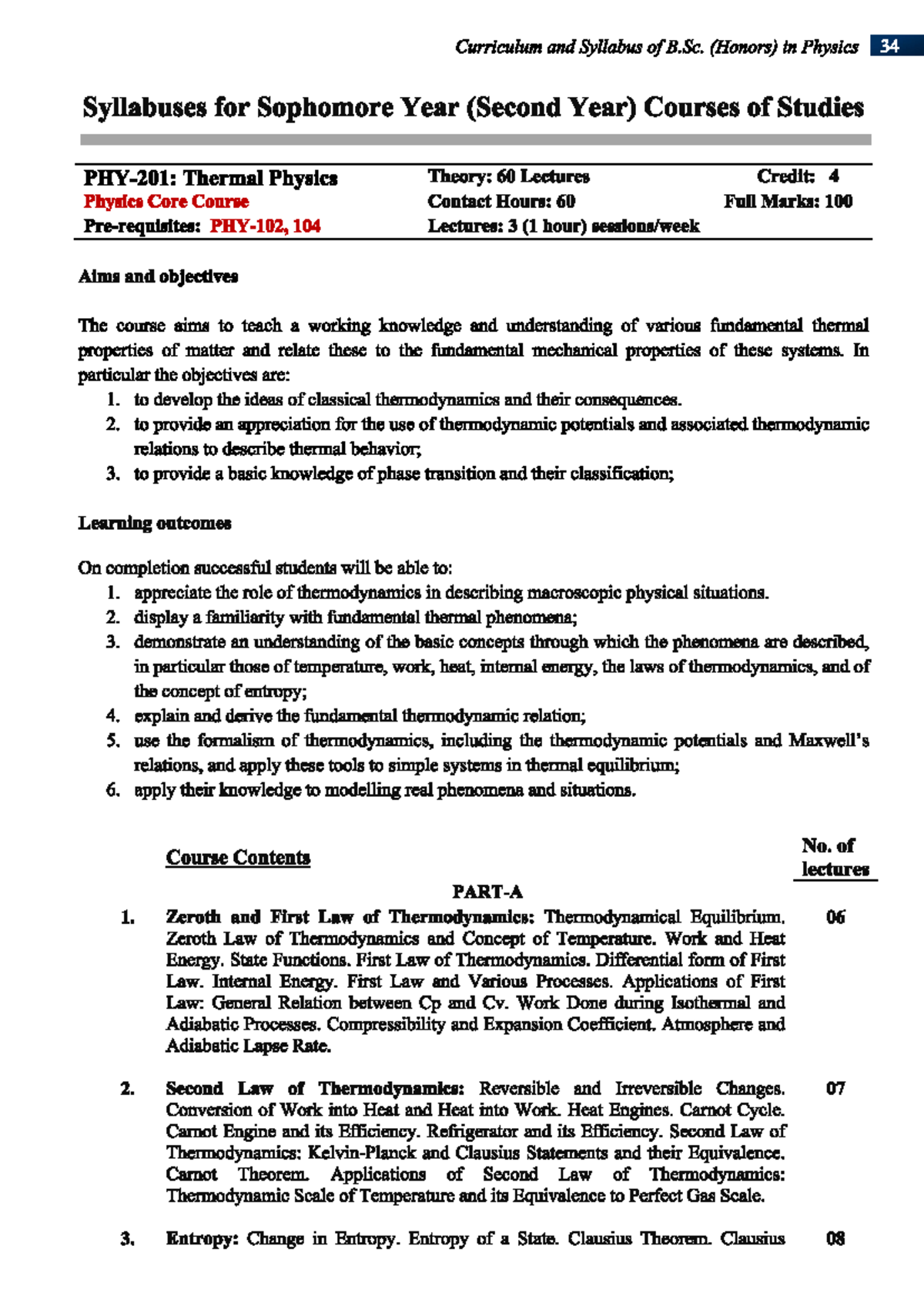 B.Sc. (Hons) Physics 2nd Year Curriculum & Syllabus Overview - Studocu
