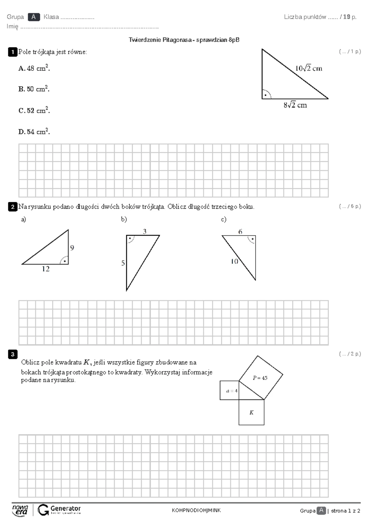 Plan klasówki Klasa VIII - Wymagania i Umiejętności 2023 - Studocu