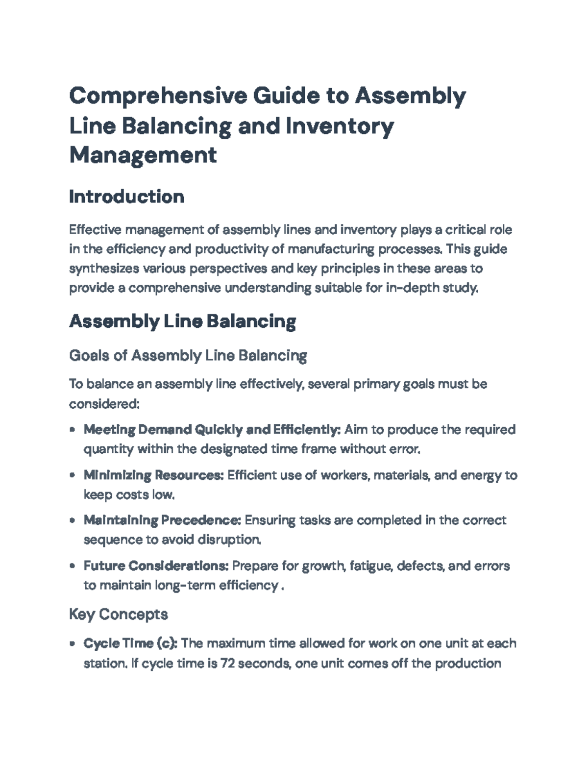 Comprehensive Guide to Assembly Line Balancing & Inventory Management ...
