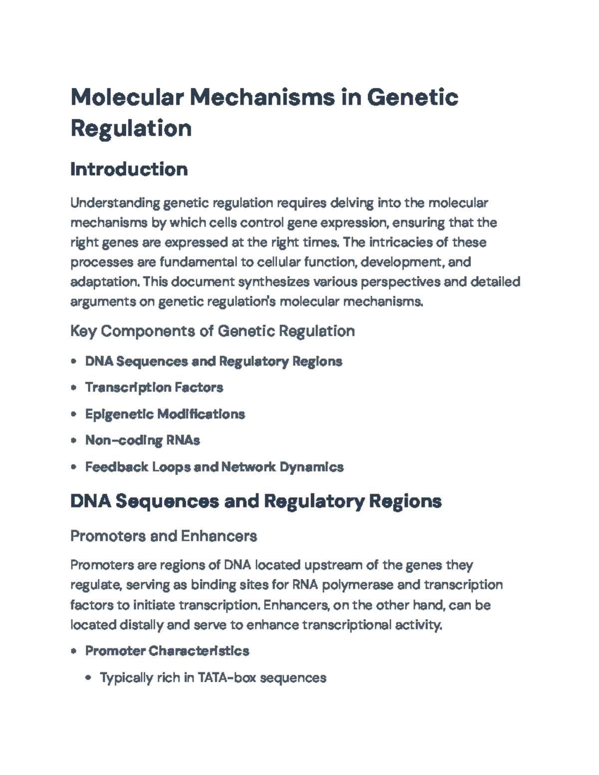 Molecular Mechanisms of Genetic Regulation: Key Insights and Analysis ...