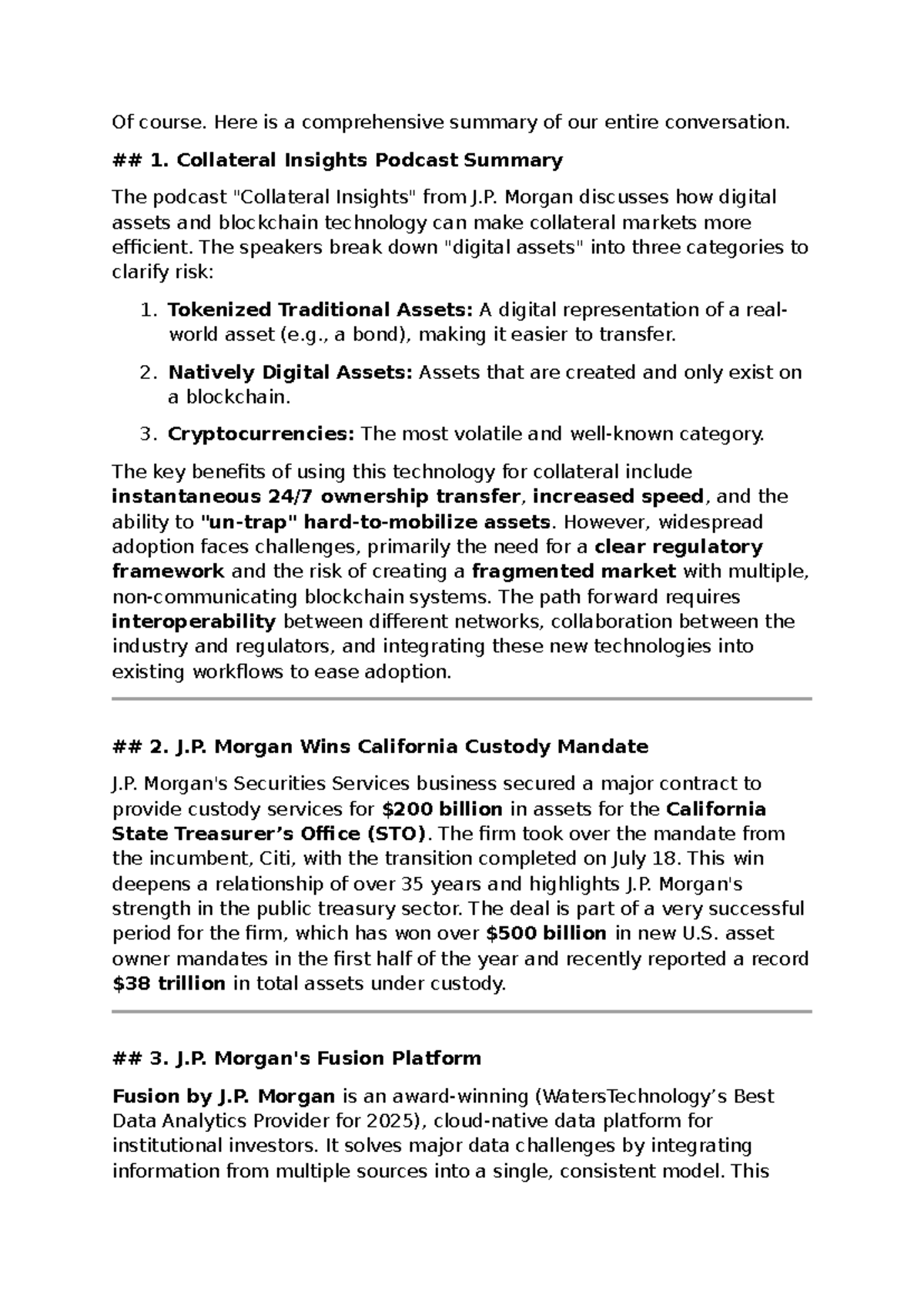J.P. Morgan Insights: Collateral, Economic Outlook & Strategic Analysis ...