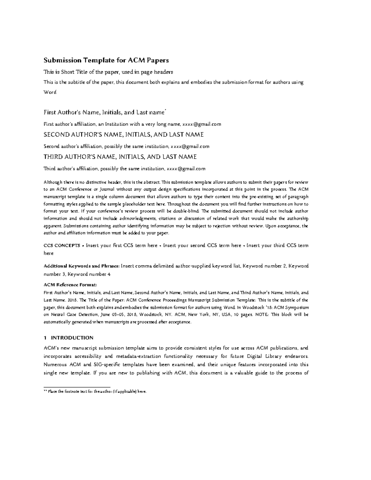 ACM Manuscript Submission Template Guide - Studocu