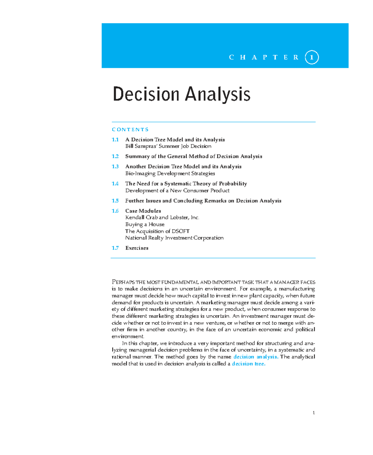 Decision Analysis: Chapter 1 - A Comprehensive Overview of Decision ...