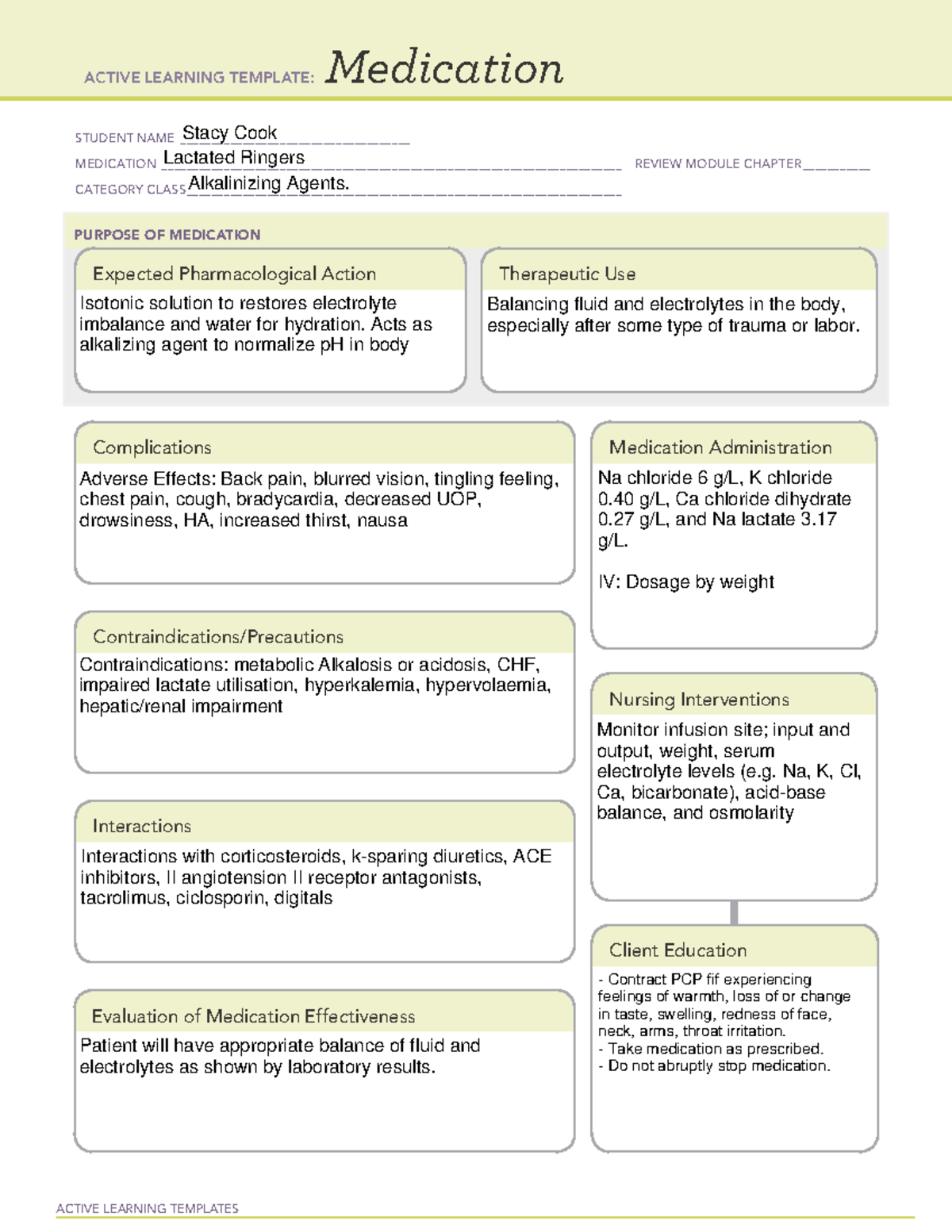 ATI Medication Template - PCN - ACTIVE LEARNING TEMPLATES Medication ...