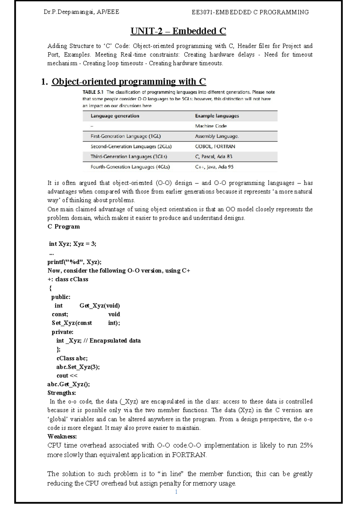 C PROGRAMMING (Unit 2-1): Embedded C Structures, Delays, and Timeouts ...