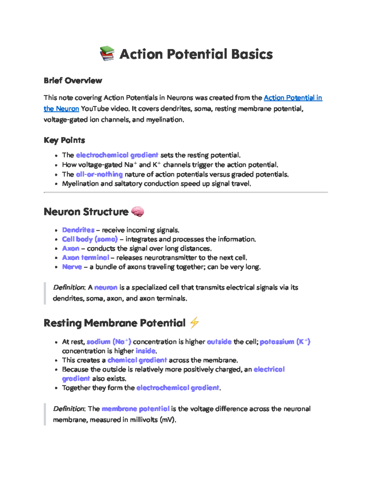 Action Potential Basics: Overview of Neuron Function and Signaling ...
