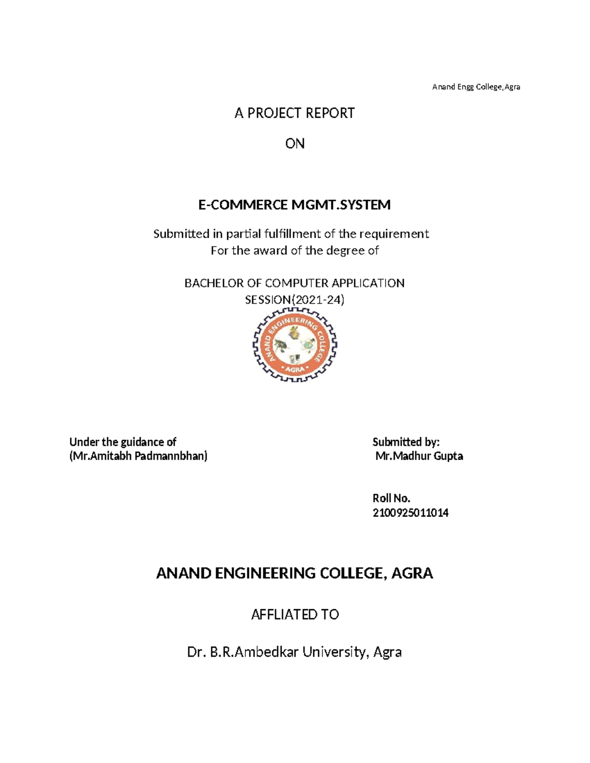 E-COMMERCE WEBSITE PROJECT REPORT (BCA 222) - HTML, CSS, JS - Studocu