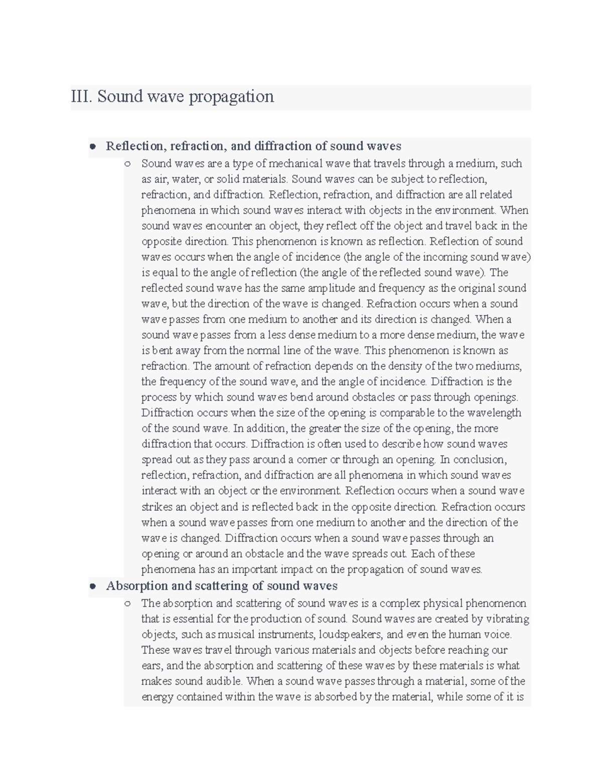 The human ear and the perception of sound - III. Sound wave propagation ...