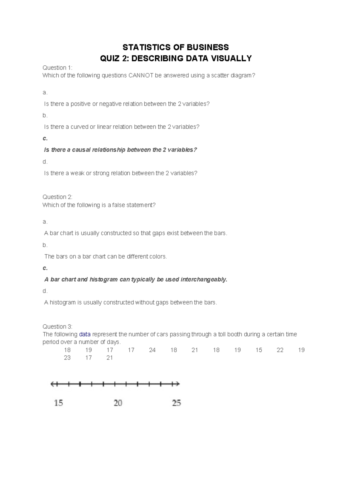[QUIZ 2] - SESSION 2 SB - STATISTICS OF BUSINESS QUIZ 2: DESCRIBING ...