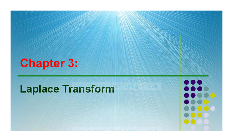 Chapter 3: Laplace Transform Notes for Toan-ky-thuat - Studocu
