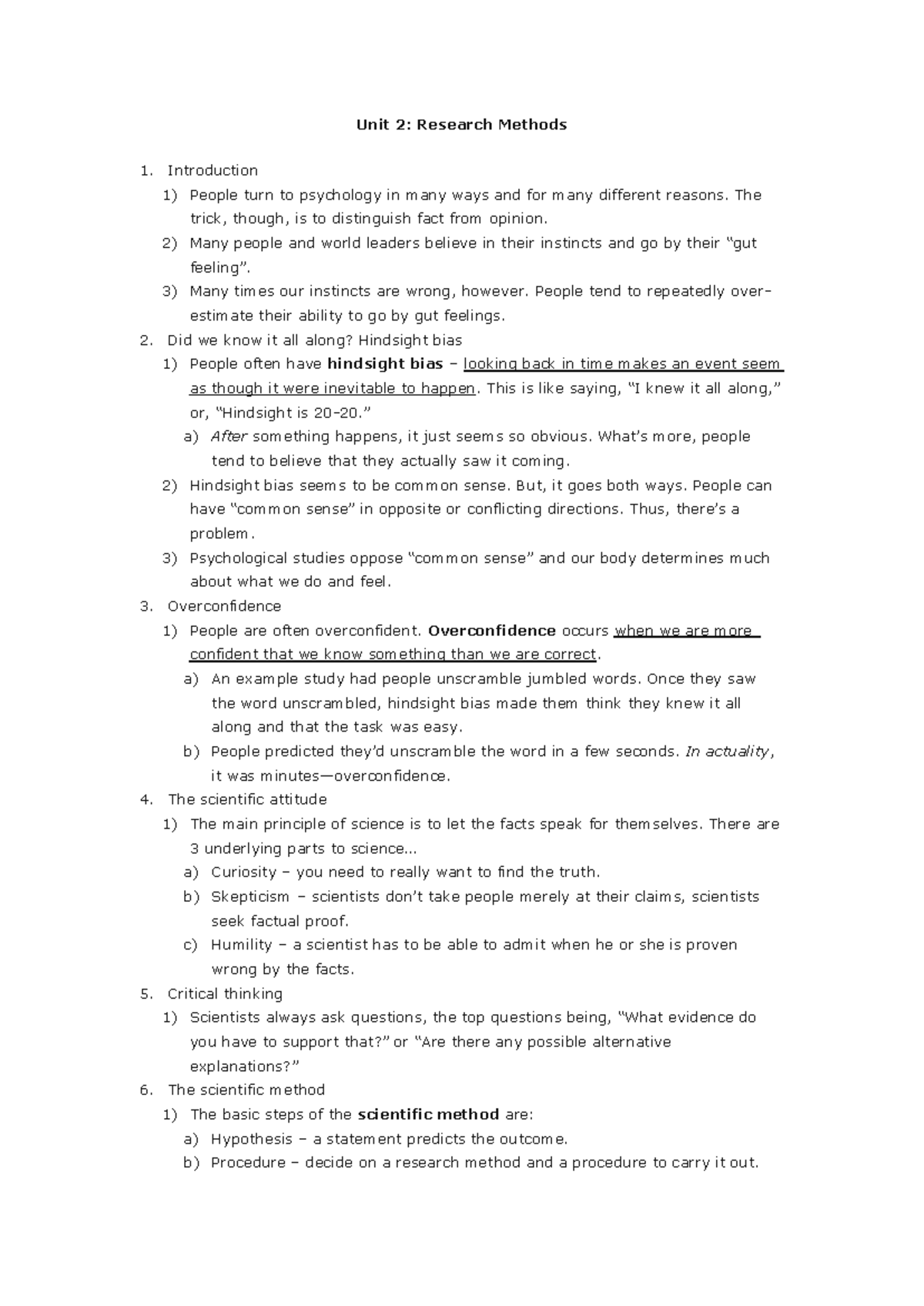 Unit 2: Research Methods - Understanding Psychological Principles - Studocu