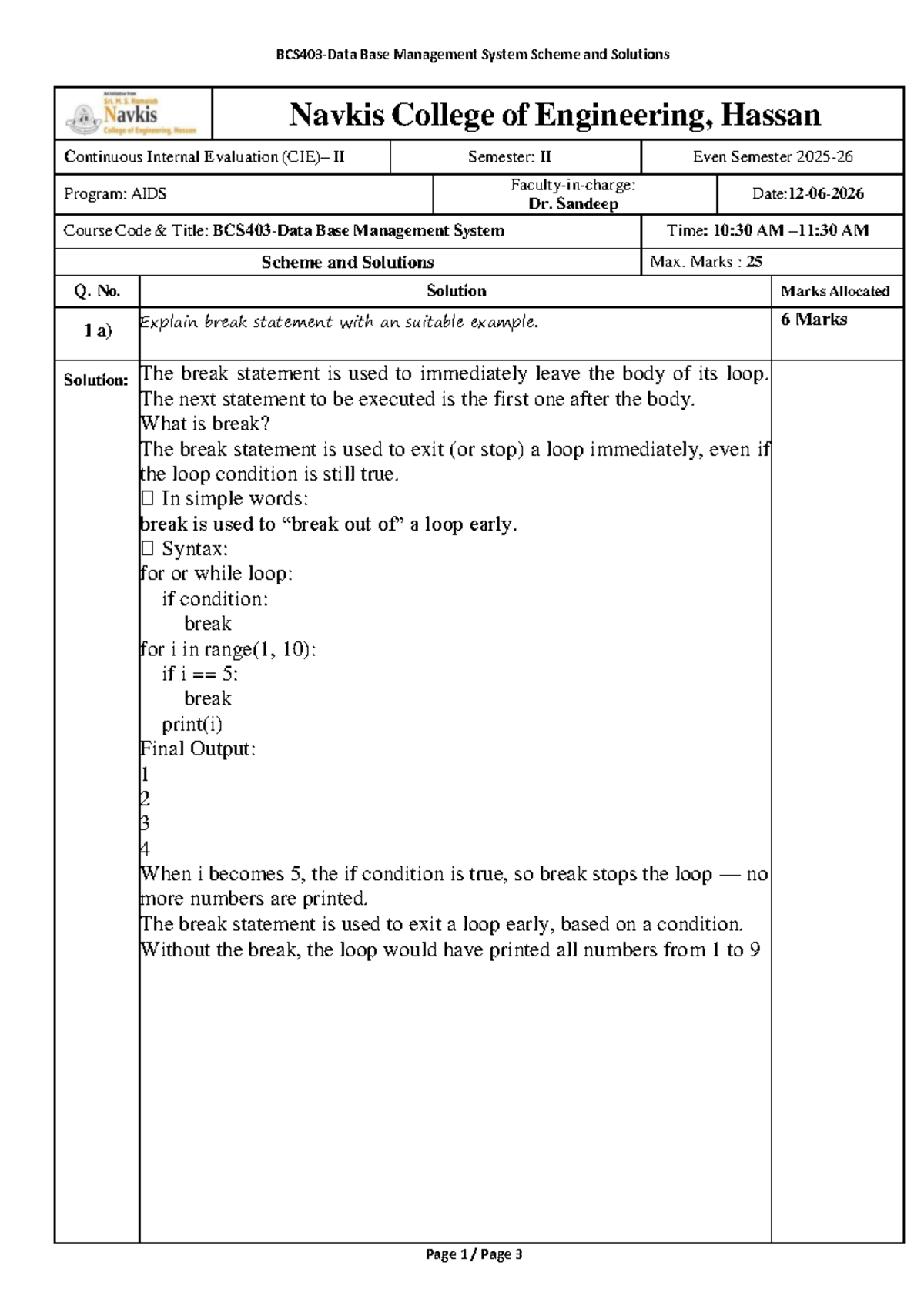 CIE2: Python Programming Notes on Control Flow & List Methods - Studocu