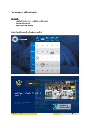 Feedback in Sport - Feedback in sport Session summary Understand why ...