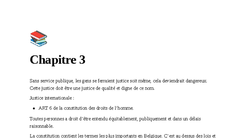 Chapitre 3 - Cours sur la Justice et les Services Publics en Belgique ...