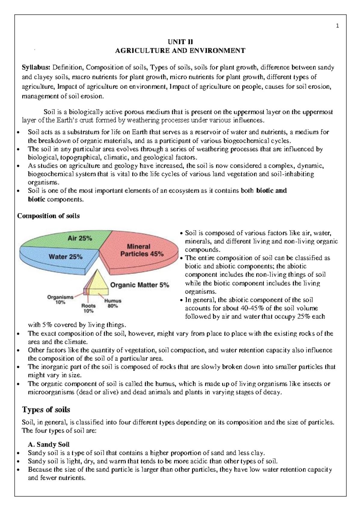 EM UNIT II: Agriculture, Soils, and Environmental Impact Notes - Studocu