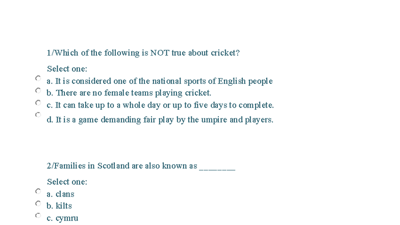 Britain: Quiz on Culture, Sports, and Social Norms - Studocu