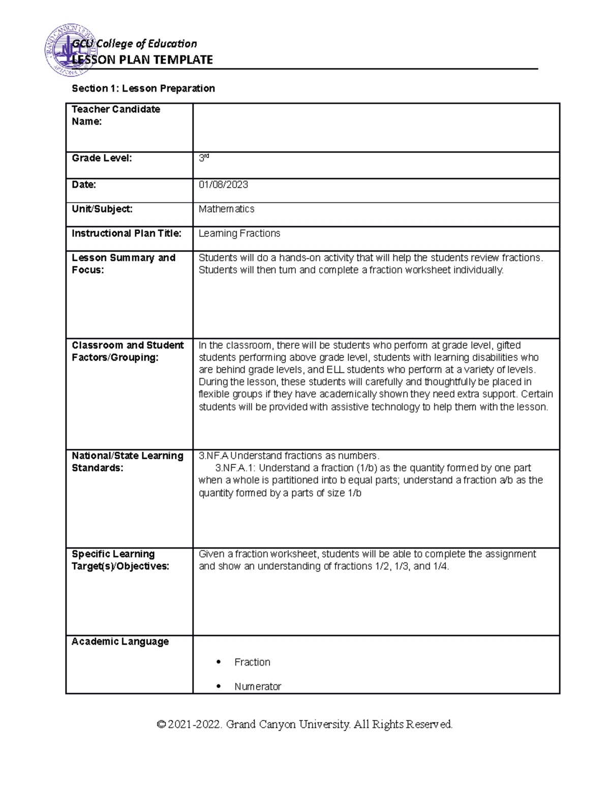 Differentiating Math Activities Lesson Plan - LESSON PLAN TEMPLATE ...