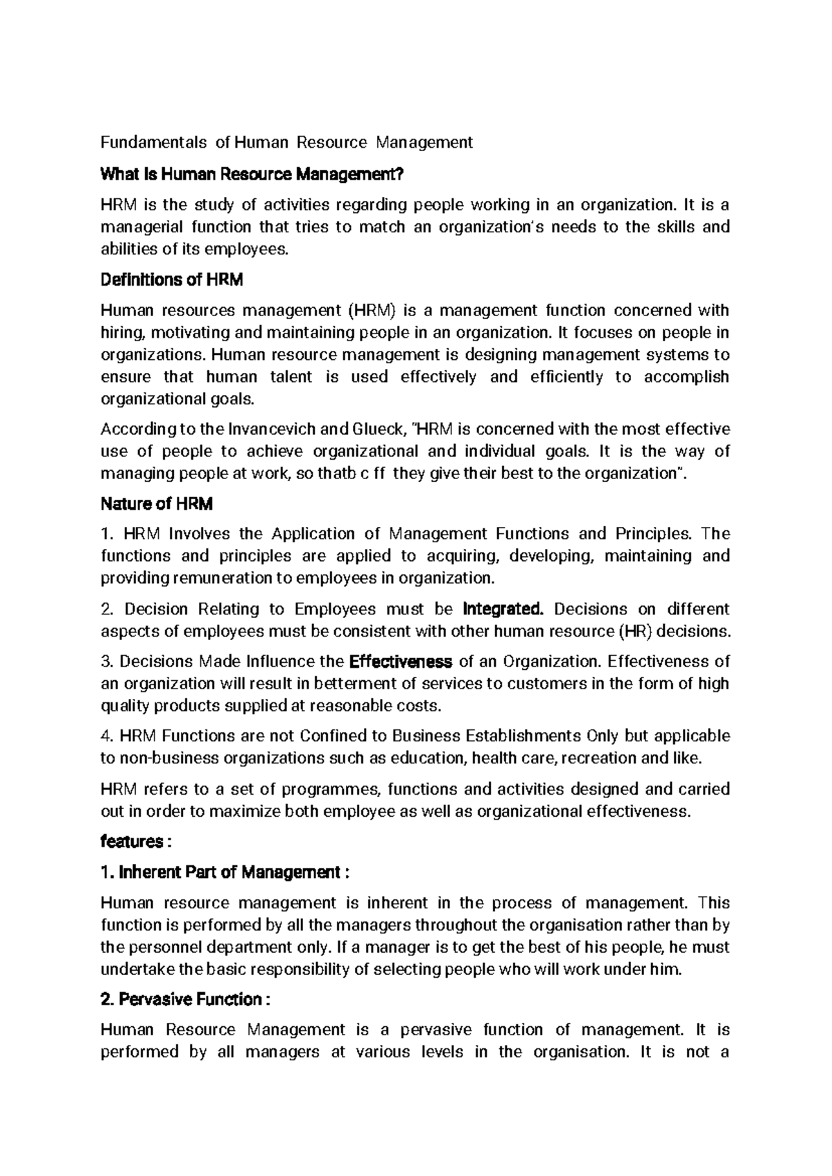 HRM 101: Introduction to Human Resource Management Concepts and ...