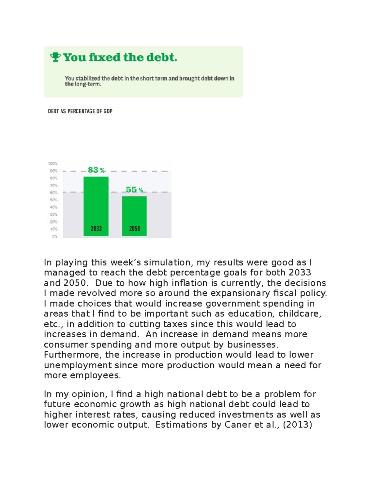 ECO 202 Module 6 Discussion: Analyzing Fiscal Policy & Debt Impact ...